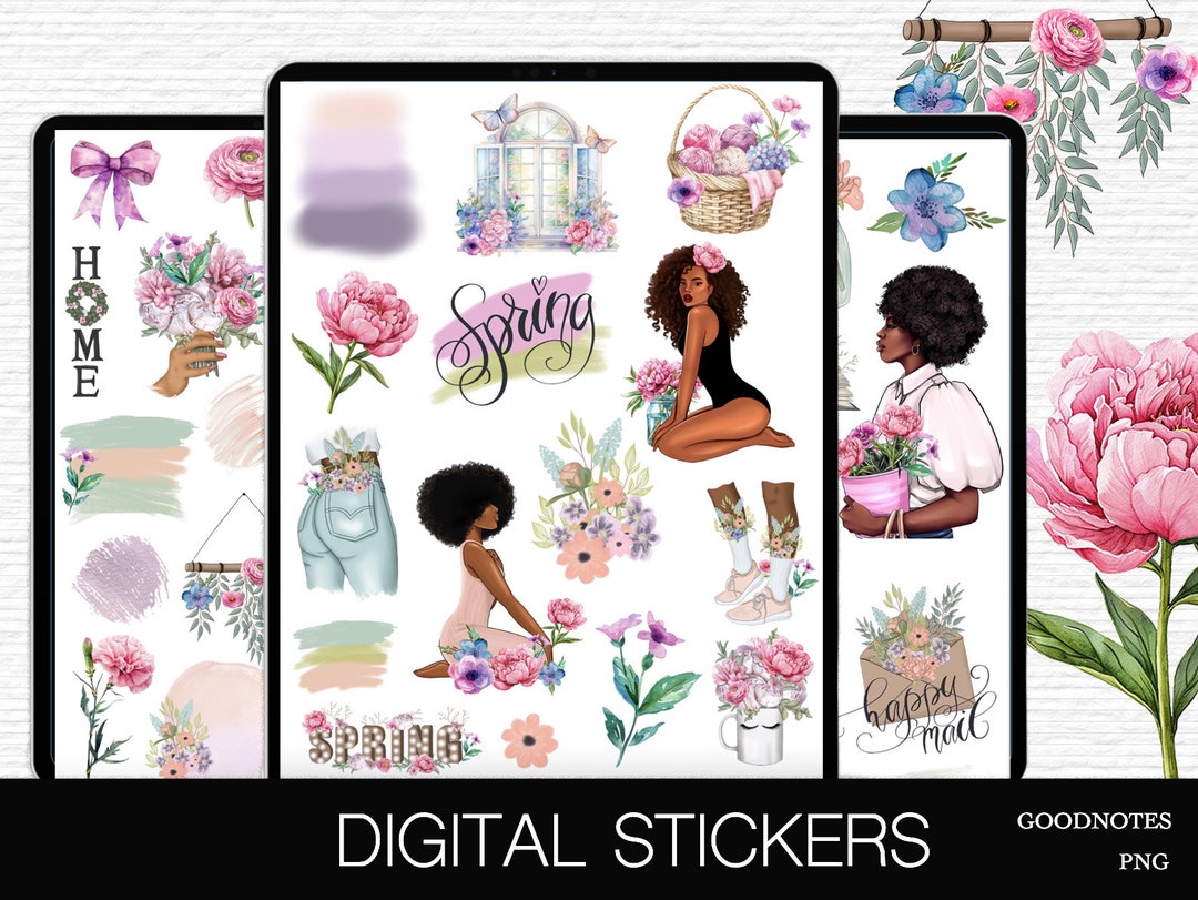 Spring Digital Stickers Individual Png Spring Flowers Floral Icons ...