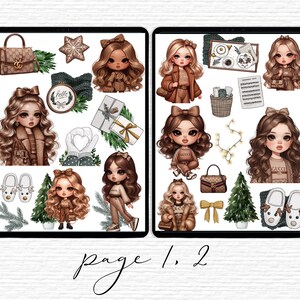 Winter Themed Goodnotes Sticker Sheet With Cute Blond Chibi Girl ...