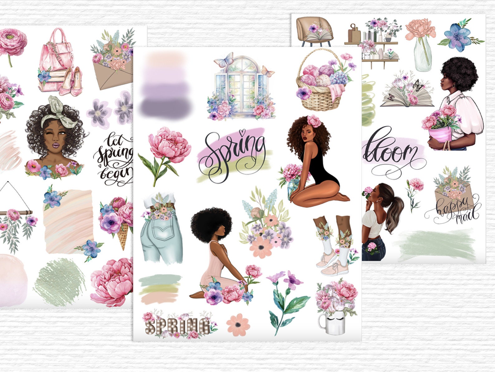 Spring Digital Stickers Individual Png Spring Flowers Floral Icons ...