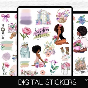 Spring Digital Stickers Individual Png Spring Flowers Floral Icons ...