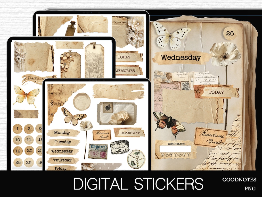 Digital Journal Stickers Bullet Journal Stickers for iPad Notability ...