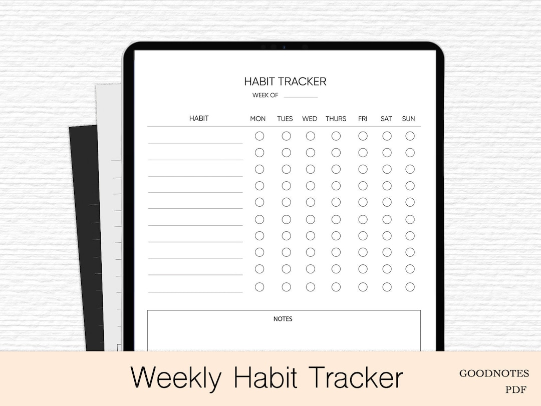 Weekly Habit Tracker Digital Habit Tracker Goodnotes Planner Template ...