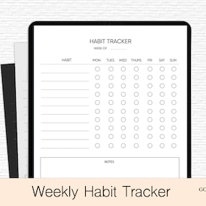 Weekly Habit Tracker Digital Habit Tracker Goodnotes Planner Template ...