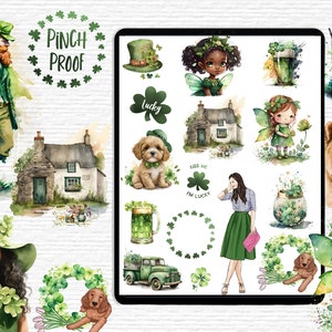 St Patrick's Day Digital Stickers March Spring Stickers Digital ...