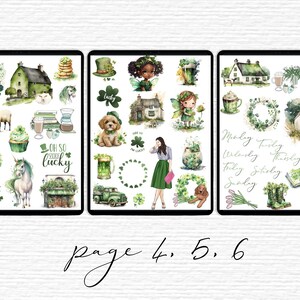 St Patrick's Day Digital Stickers March Spring Stickers Digital ...