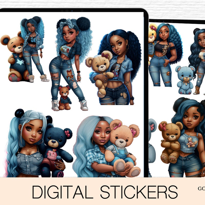 Cute Girl Stickers - Etsy