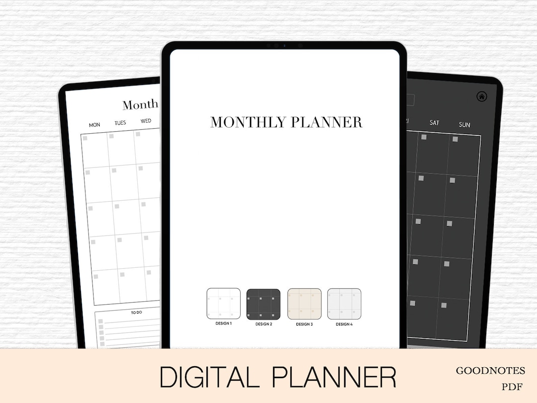 Undated Monthly Digital Planner Template Goodnotes Monthly Planner ...