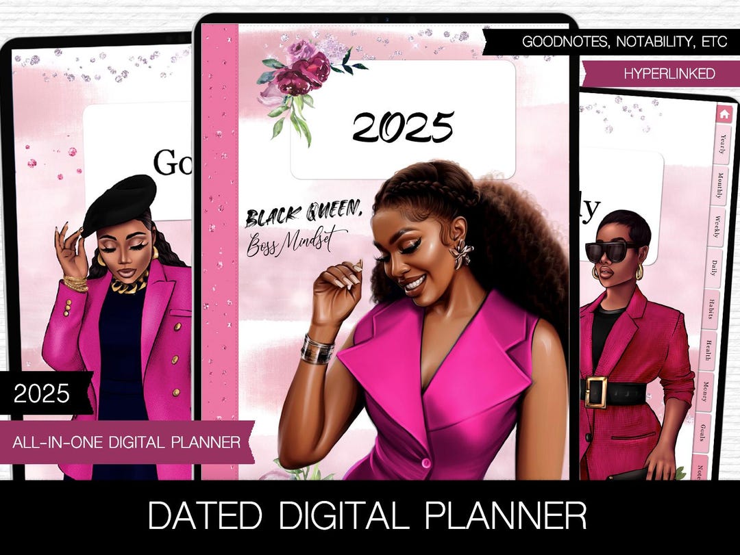 Digital Planner 2025 Goodnotes Planner iPad Black Girl Digital Planner ...
