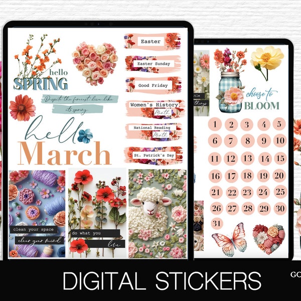 Spring Stickers - Etsy
