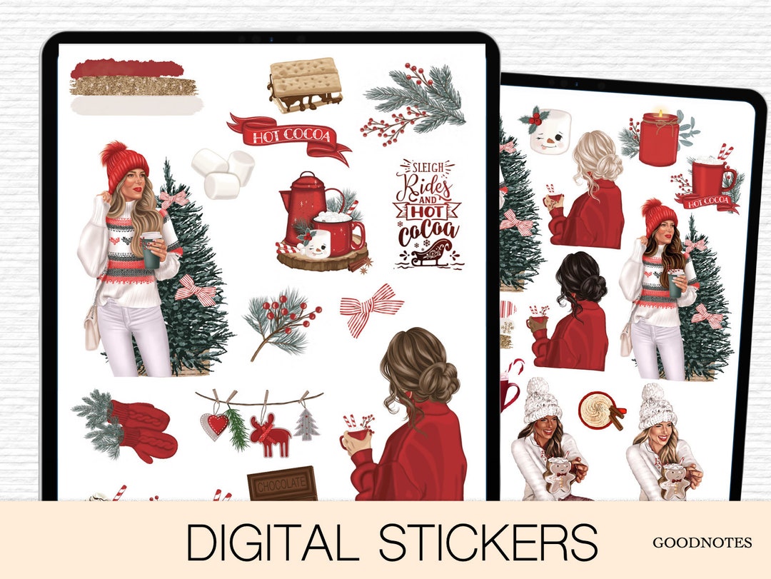 Christmas Goodnotes Digital Planner Christmas Stickers, Christmas ...