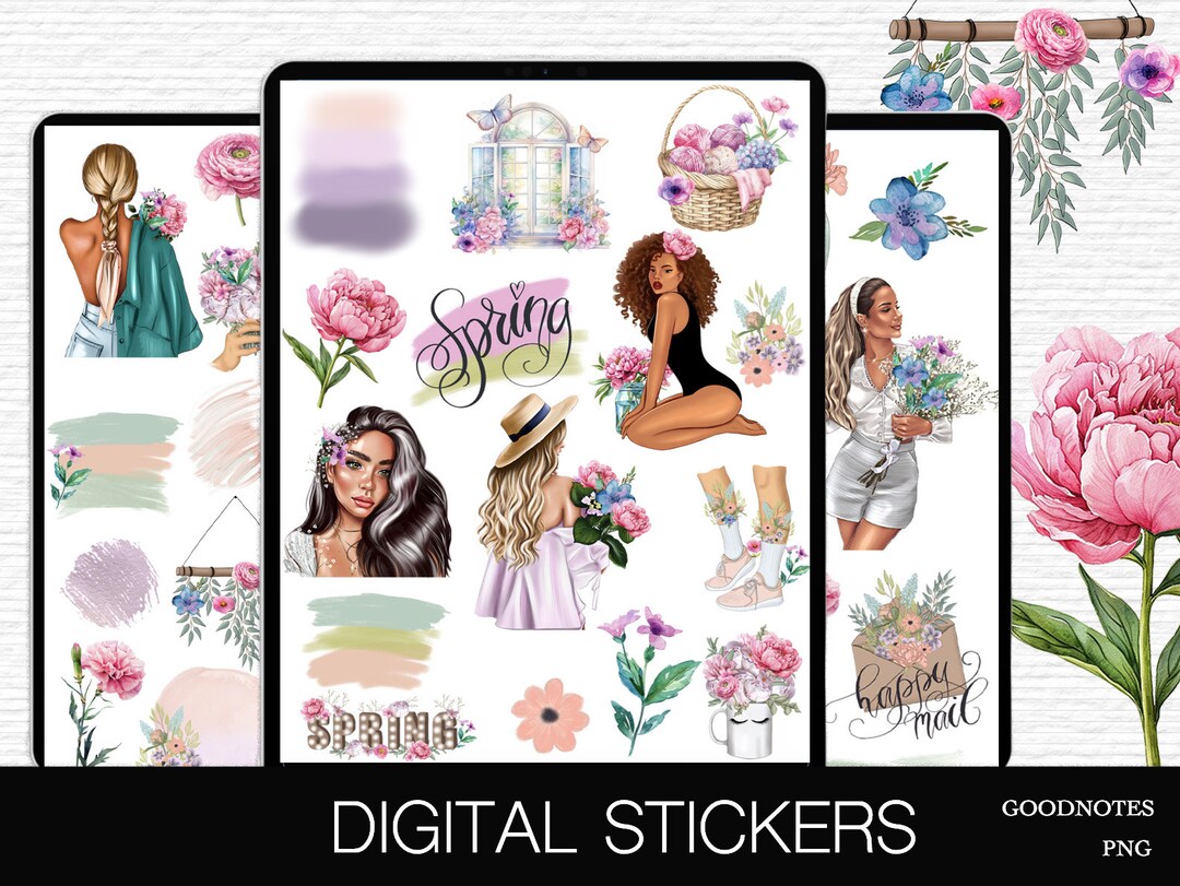 Spring Goodnotes Stickers for Digital Planners Goodnotes Flower ...