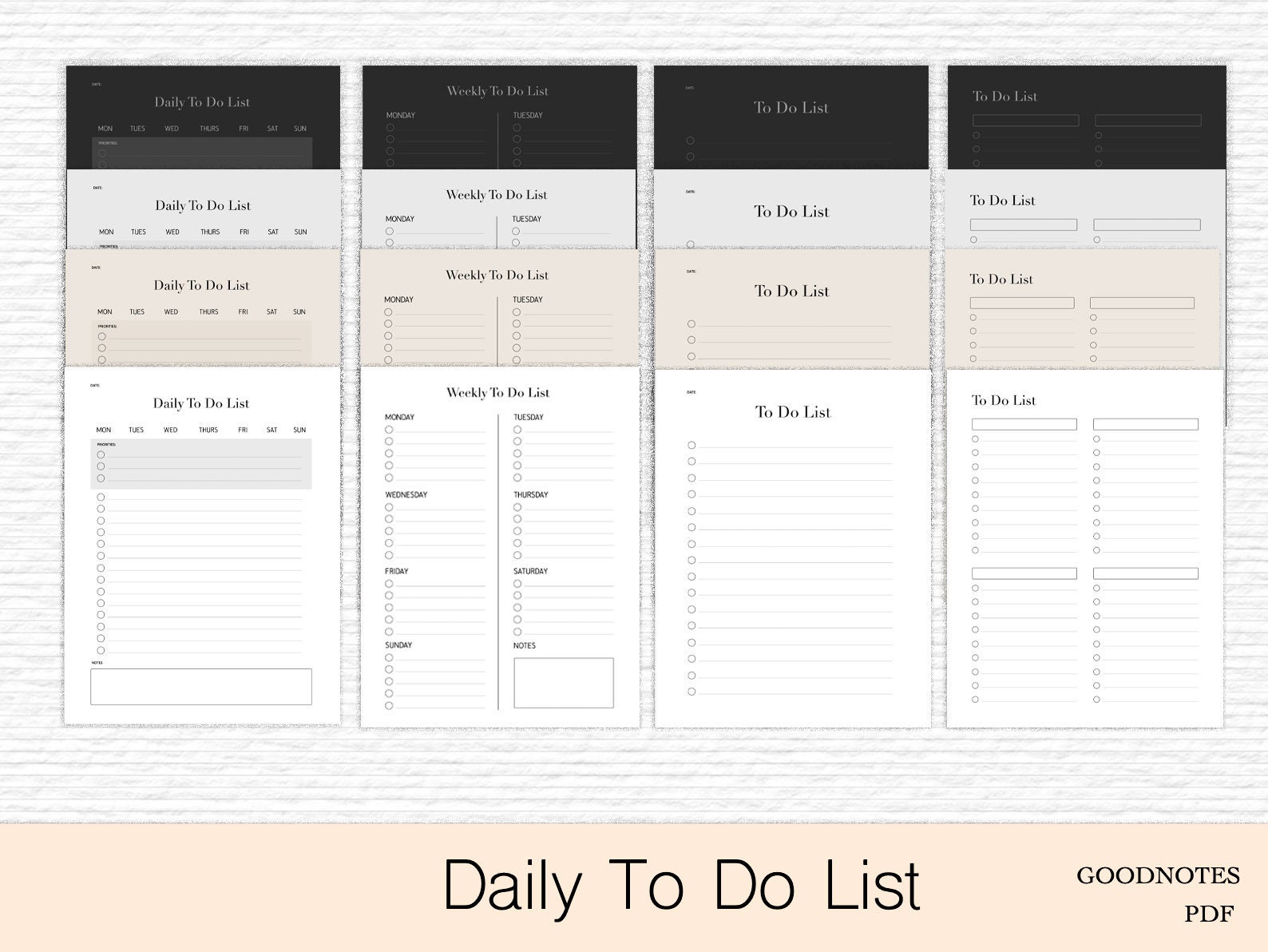 To Do List Goodnotes Template Daily Digital Task Tracker Weekly Task ...