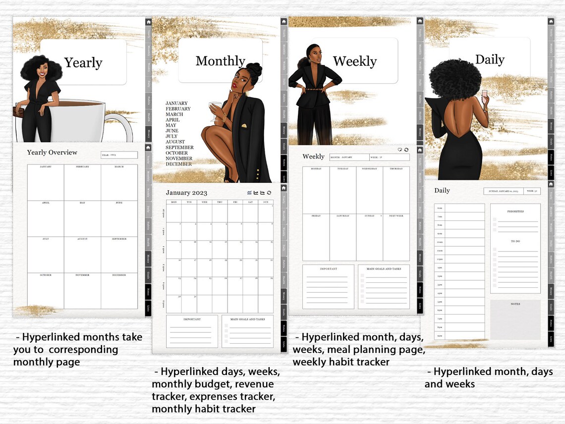 Digital Planner 2023 2024 Dated Ipad Goodnotes Notability - Etsy