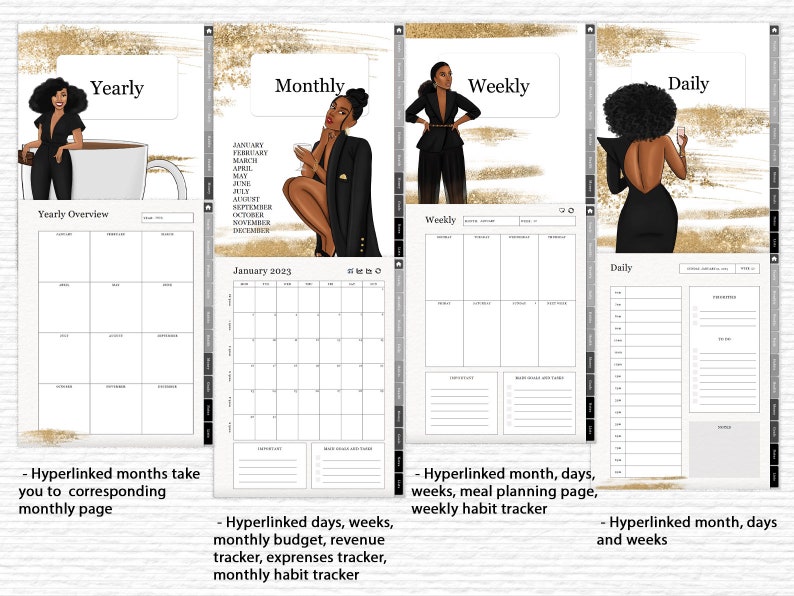 Digital Planner 2023 2024 Dated Ipad Goodnotes Notability - Etsy