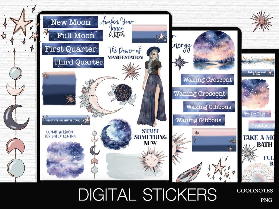 Celestial Goodnotes Stickers Witch Journal Planner Stickers Lunar ...