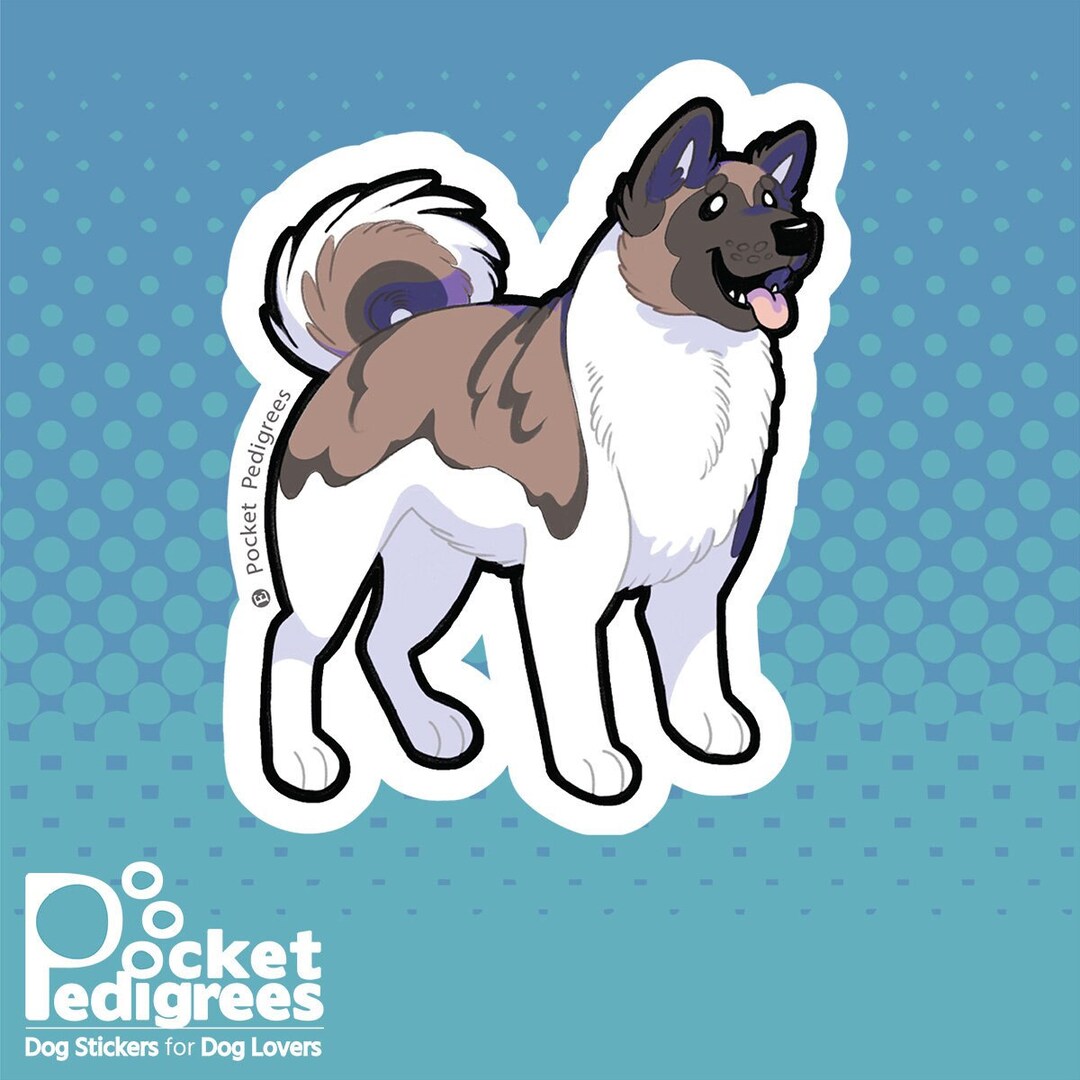 Akita Stickers Fluffy Dog Sticker Brindle Animal Pet - Etsy