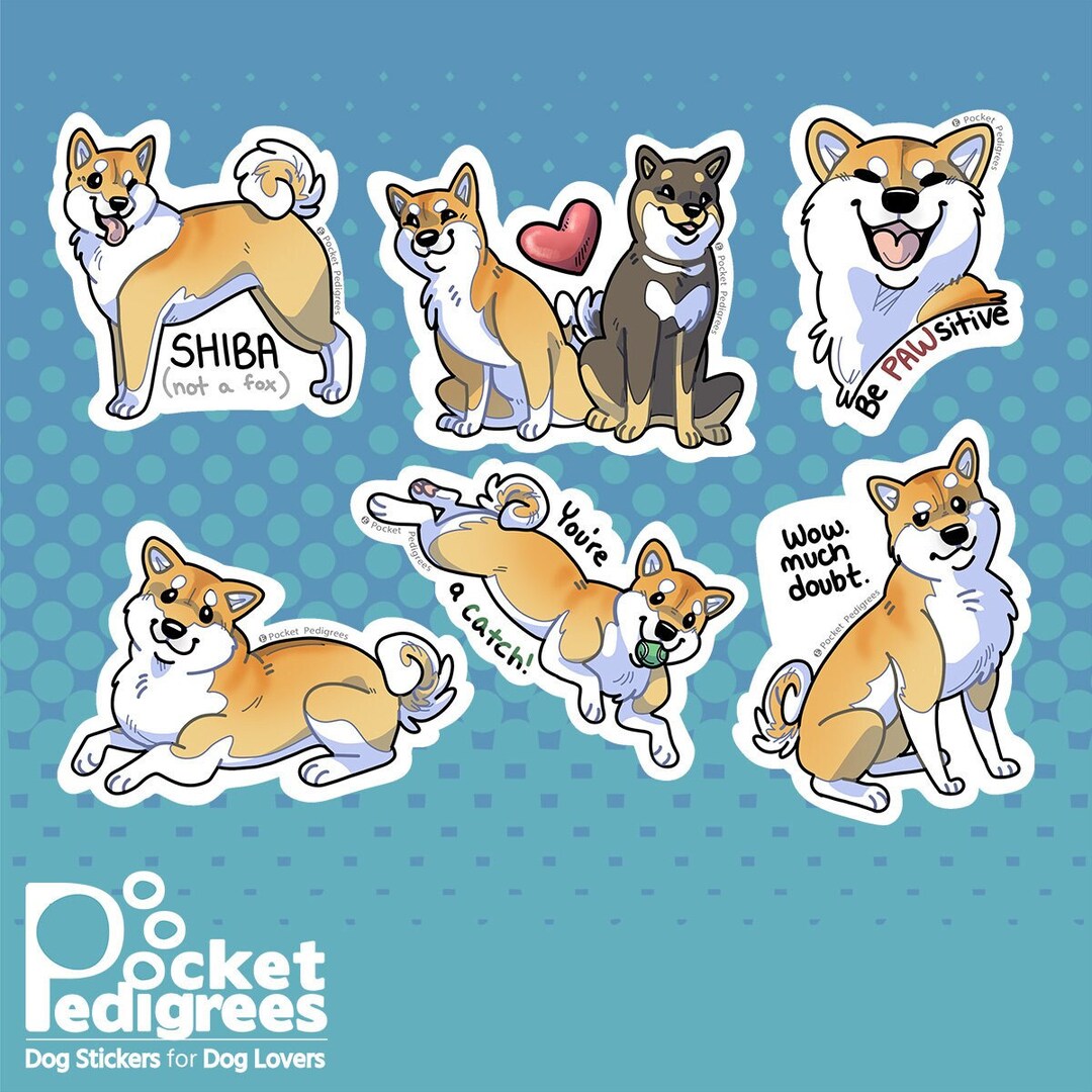 Shiba Inu Dog Sticker Set - Etsy