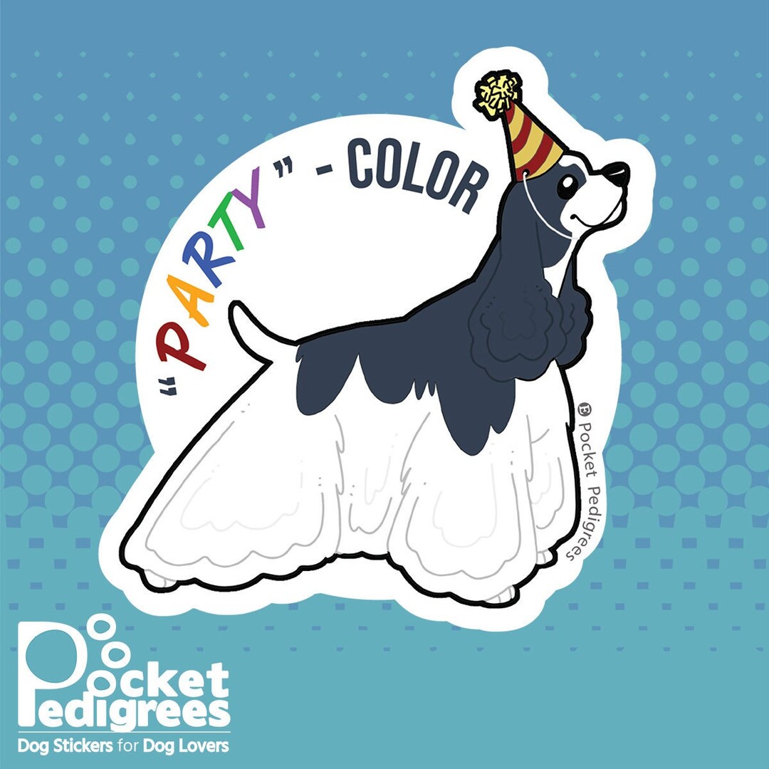 Cocker Spaniel Cute Stickers Parti Color Spaniel Partial Color Dog ...