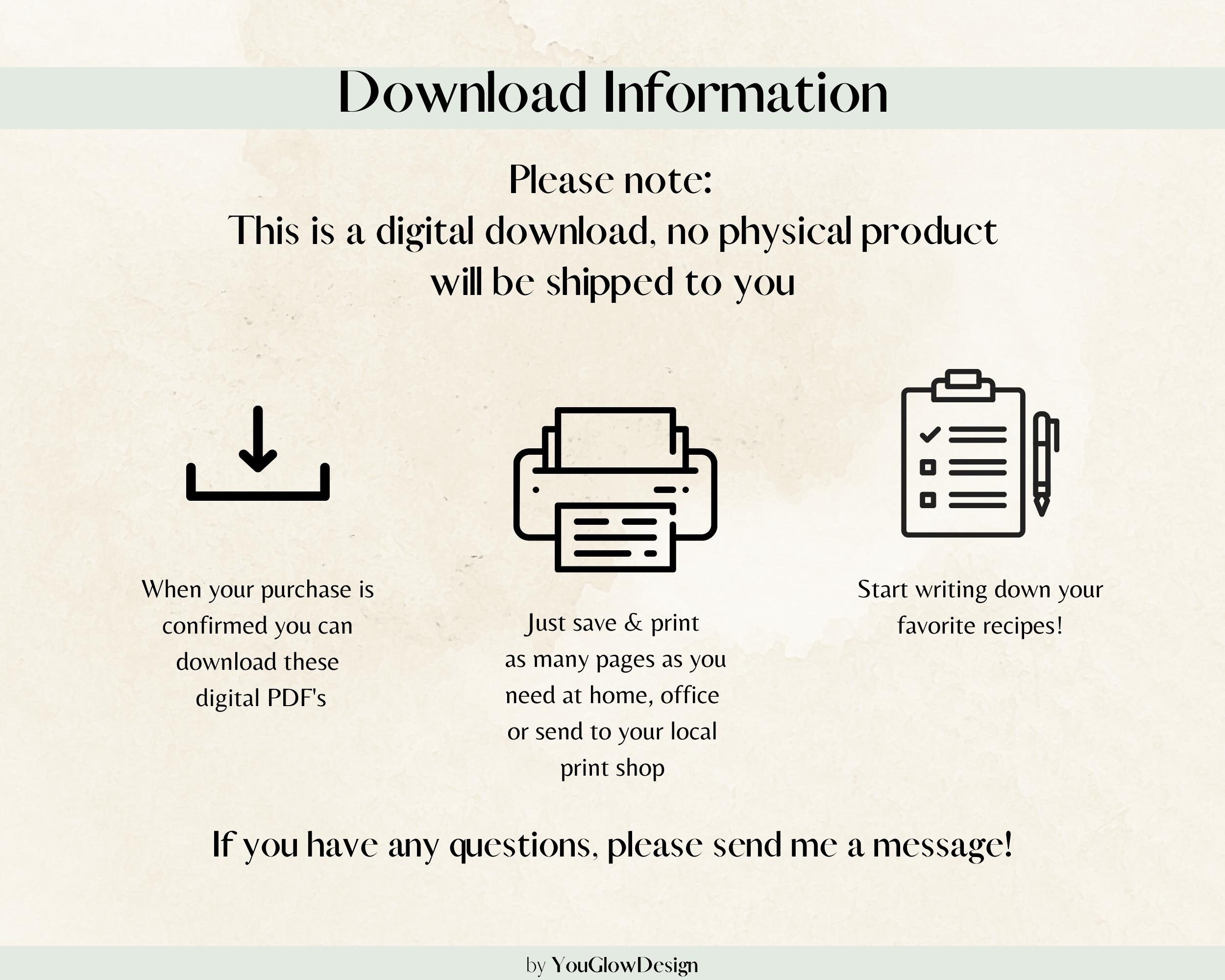 Recipe Card Printable, Recipe Card Template, Minimal, Simple, Modern ...