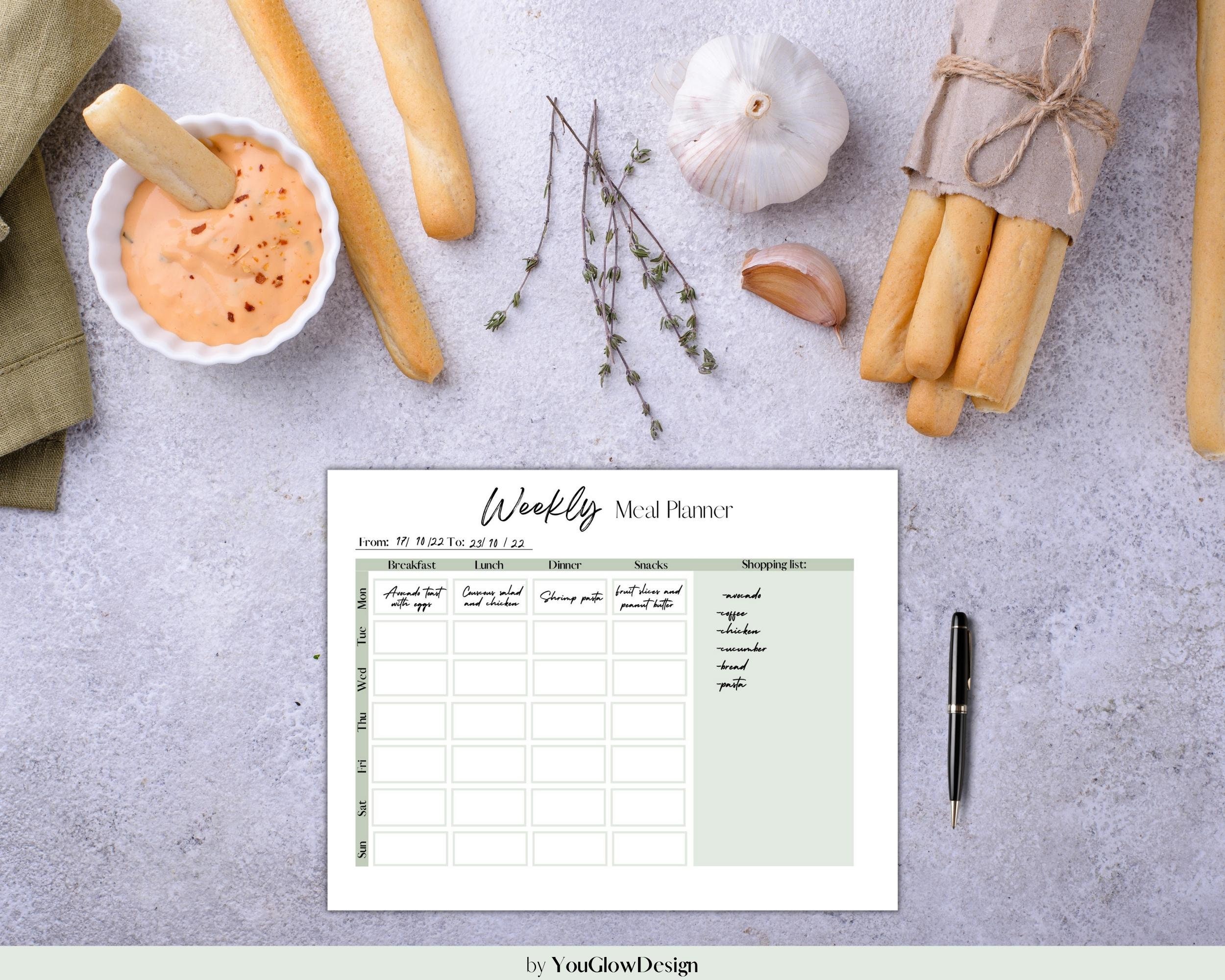 Weekly Meal Planner Template, Healthy Daily Meal Plan, Weekly Menu ...