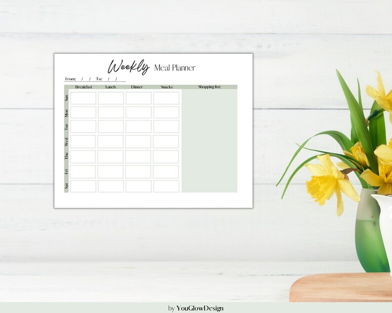 Weekly Meal Planner Template, Healthy Daily Meal Plan, Weekly Menu ...