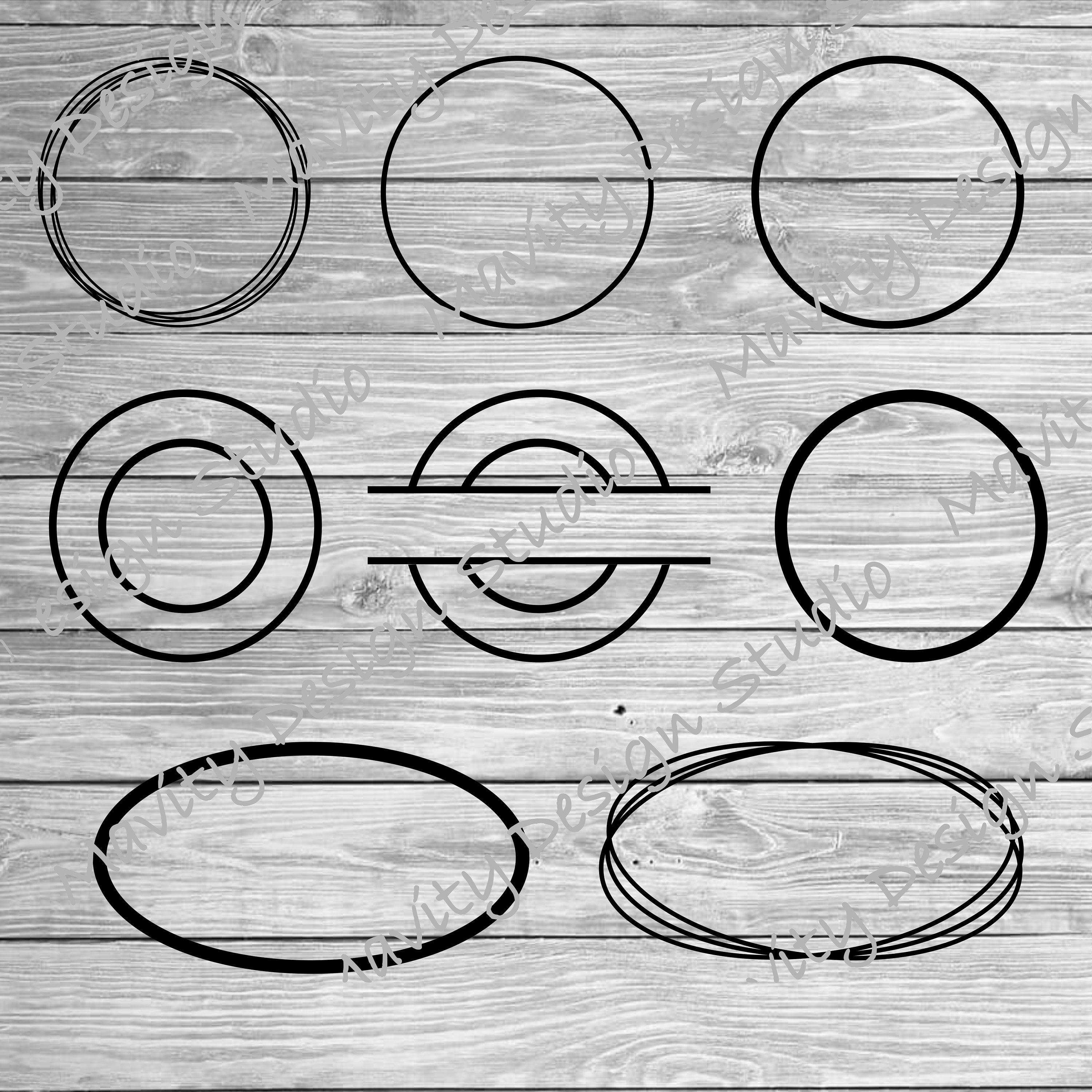 Circle Frame Bundle Set of Circle Frames Svg Vector Cut - Etsy