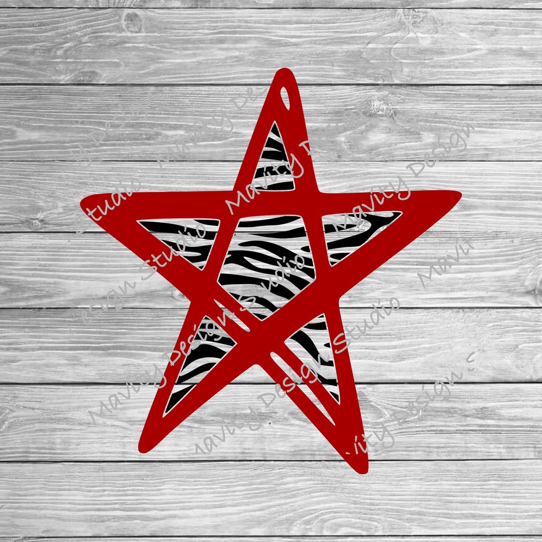 Zebra Print Star PNG | Vector SVG for Cricut | Cutting, Printable ...