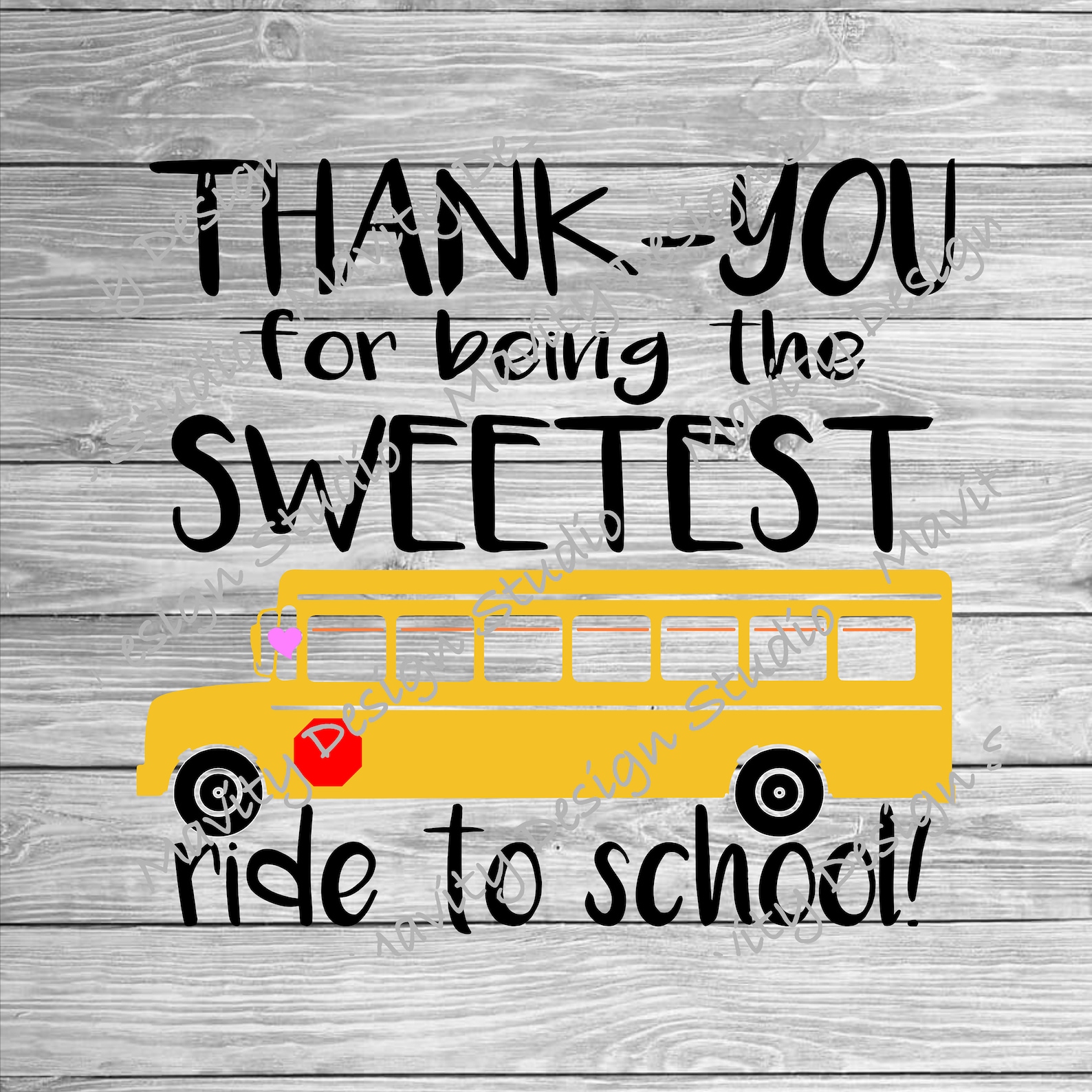 Sweetest Bus Driver Thank You SVG PNG Clipart (digital Download) - Etsy