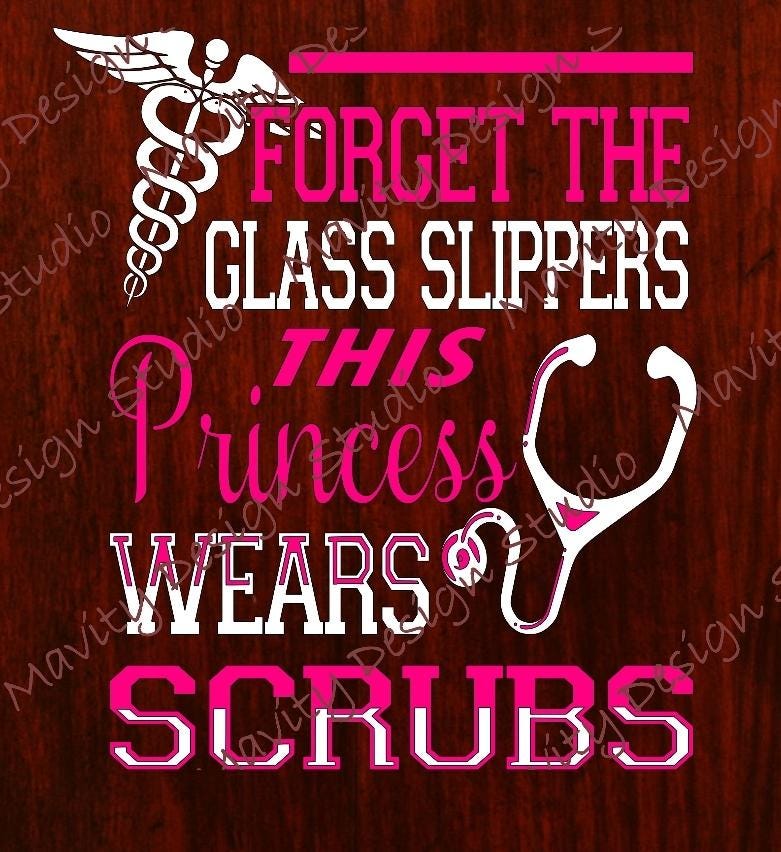 Princess Nurse Scrubs SVG PNG: Medical Hero Design (digital Download ...