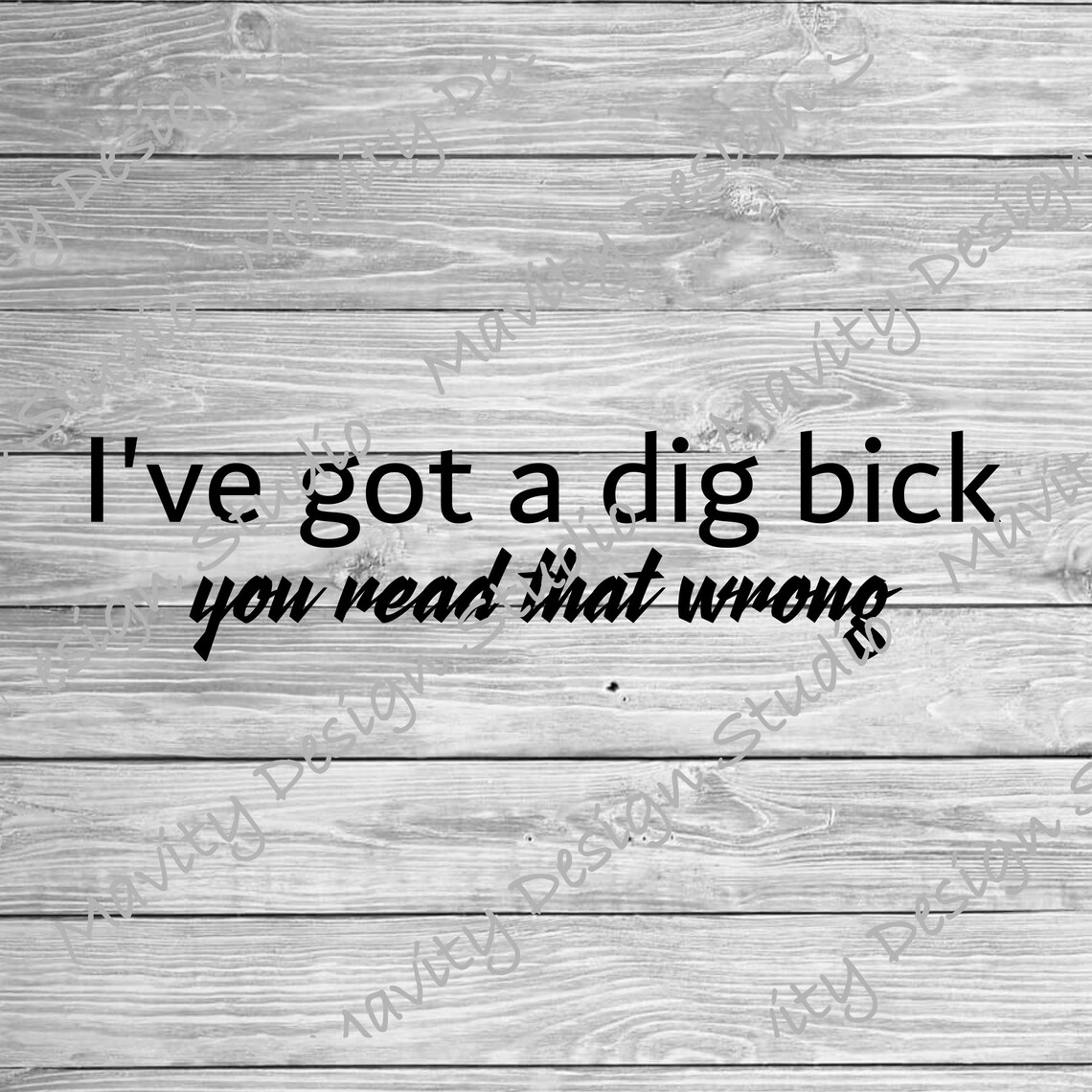 Dig Bick SVG Inappropriate Humor SVG for Silhouette Cut - Etsy