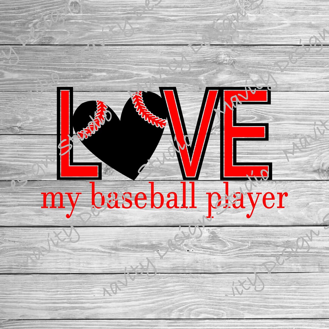 Love My Baseball Player SVG PNG: Cricut Cut File - Etsy