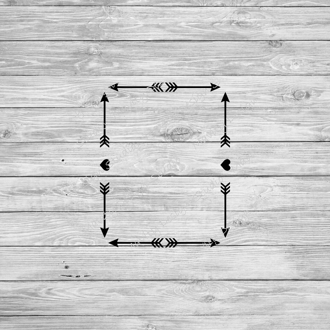 Heart Arrow Rectangular Frame Svg | Rectangle Heart Arrow Frame Png ...