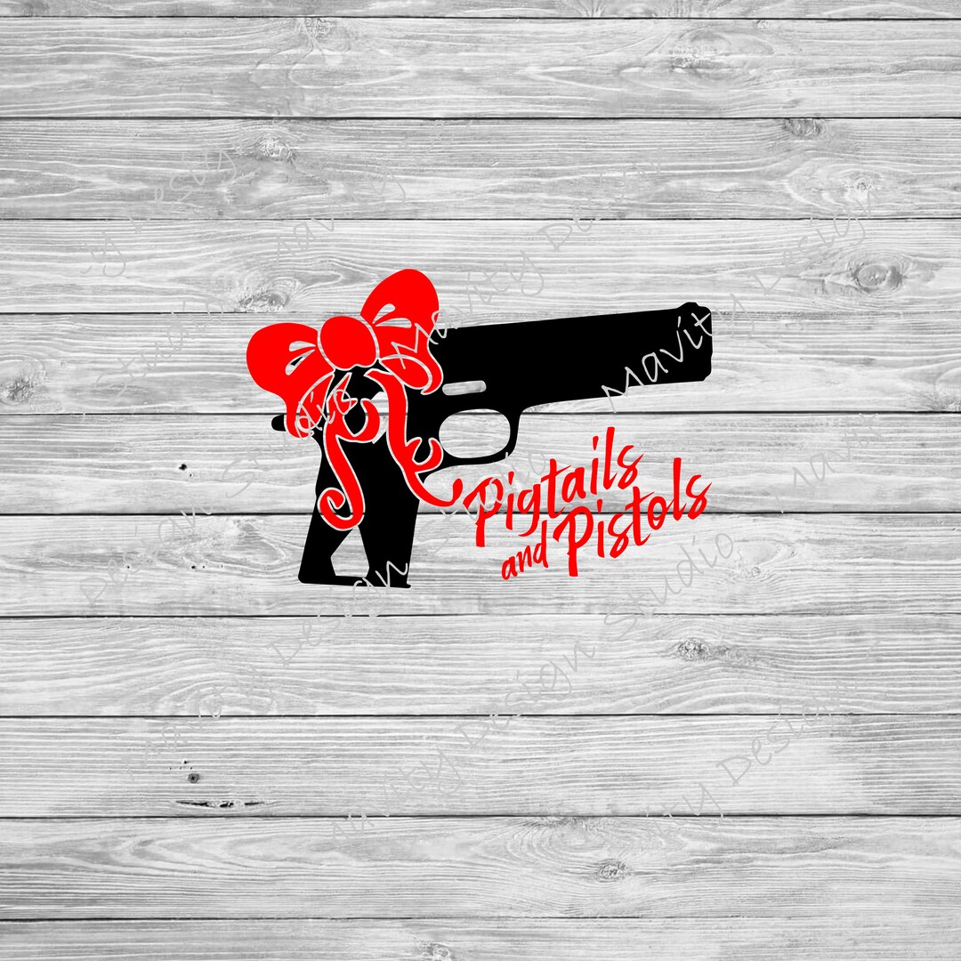 Womens Gun Svg | Pigtails and Pistols | With Bow | Png | for Cricut - Etsy
