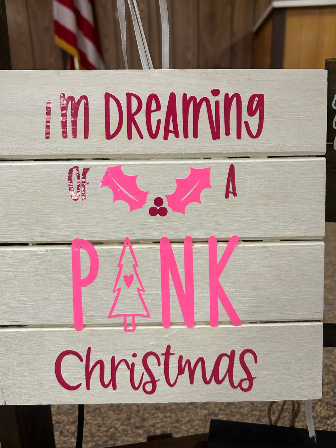 PINK CHRISTMAS SIGN - Etsy