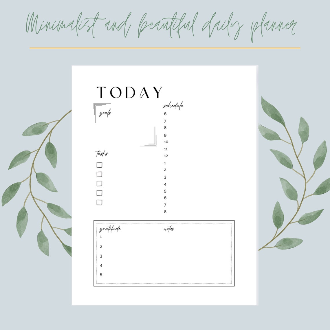 Daily Schedule With Goals, to Do List, Tasks, Gratitude, and Notes ...