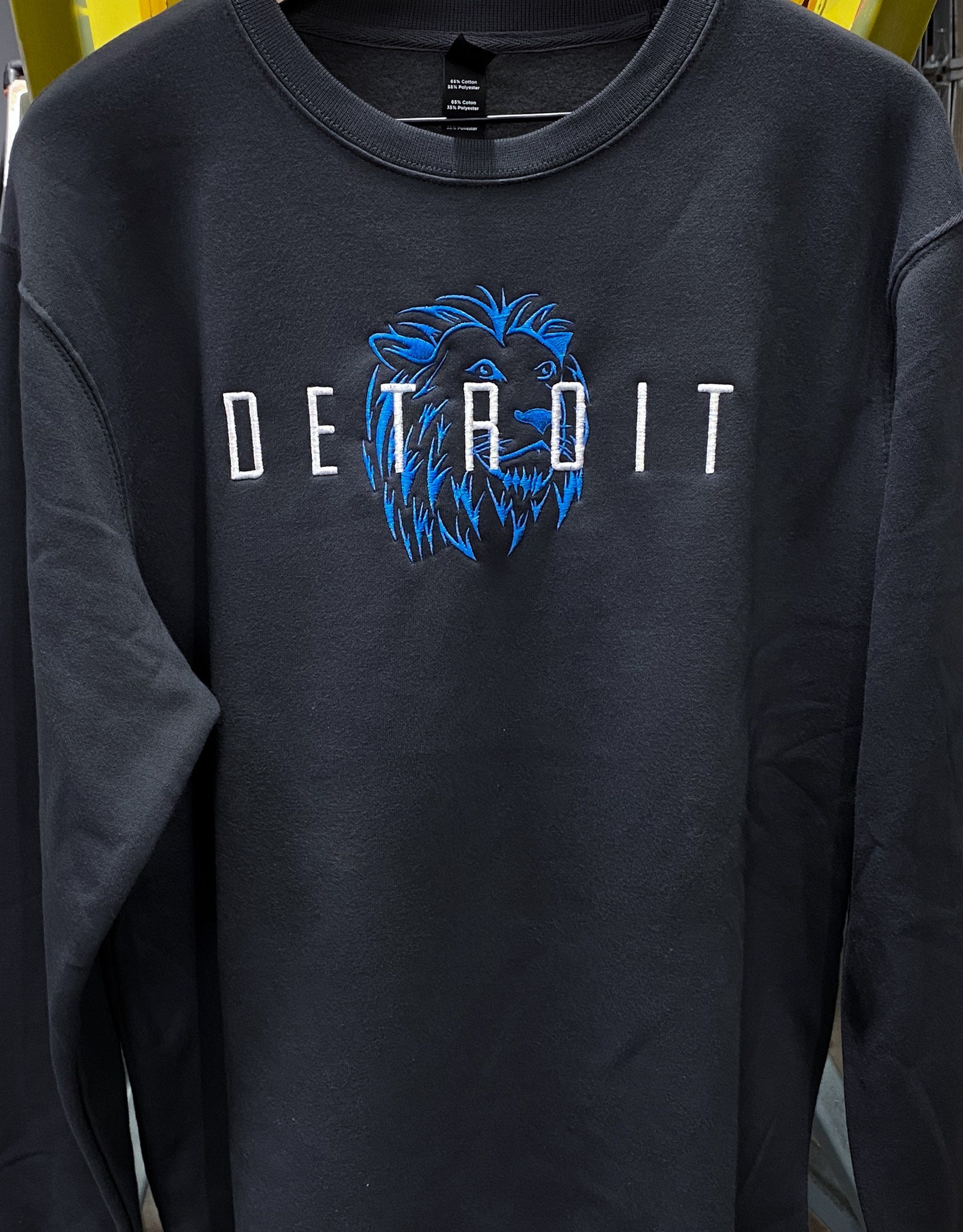 Embroidered Detroit Crewneck Crewneck Sweatshirt Lions Crewneck Lion ...