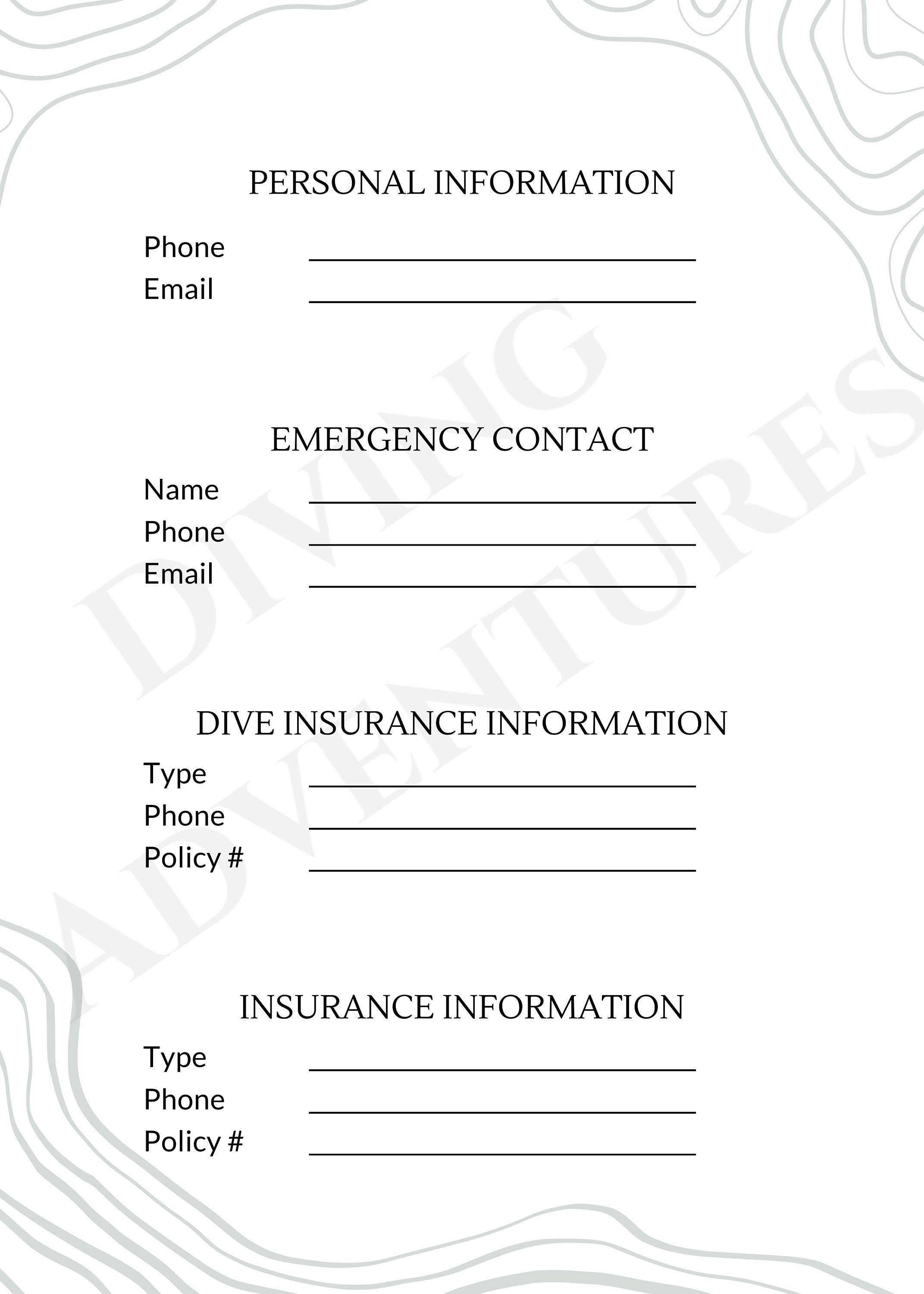 Recreational Dive Log Book Pages (US and Metric), Printable, Diving Log ...