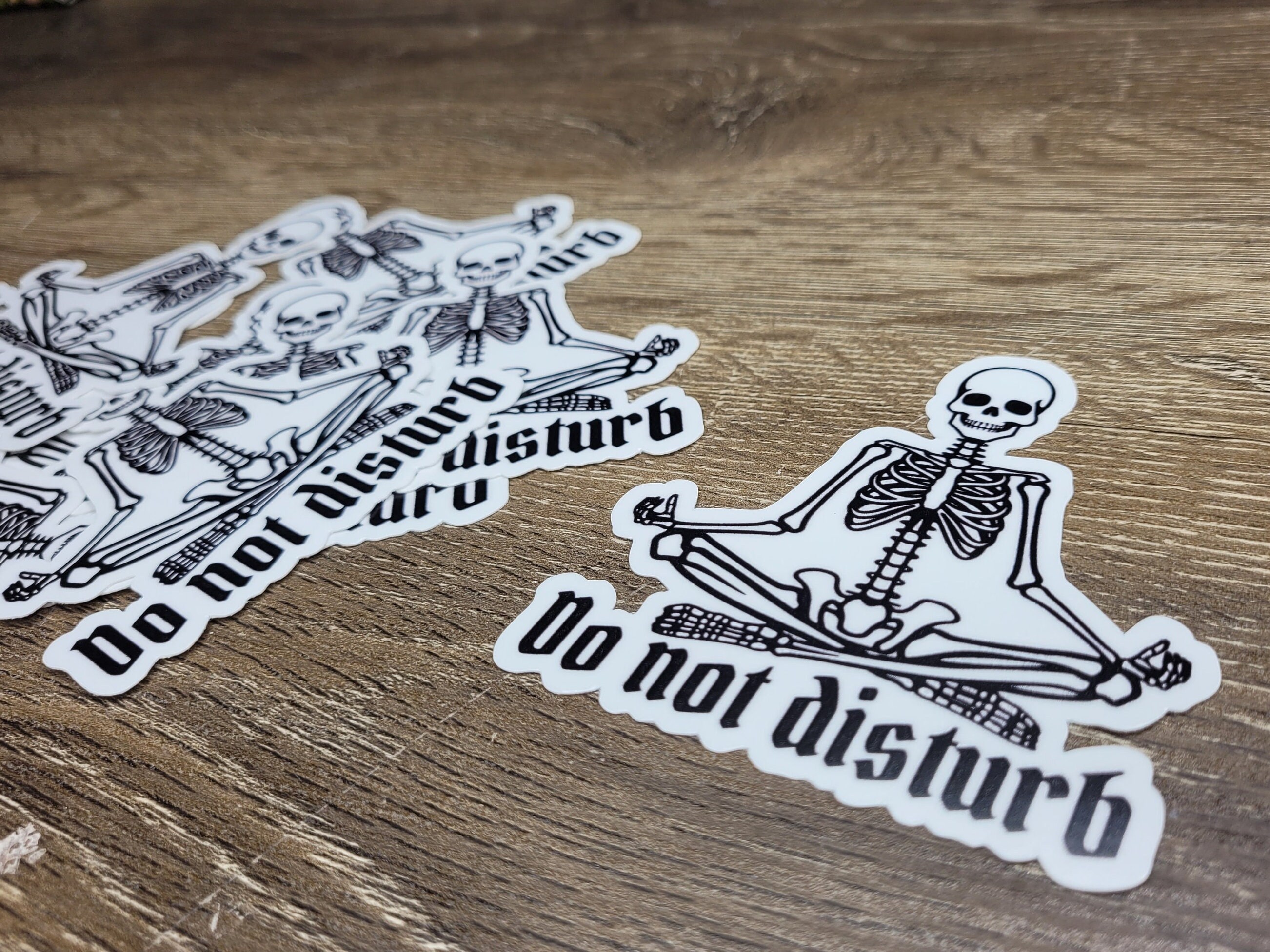 Do Not Disturb Skeleton White Vinyl Stickers, Waterproof, Weatherproof ...