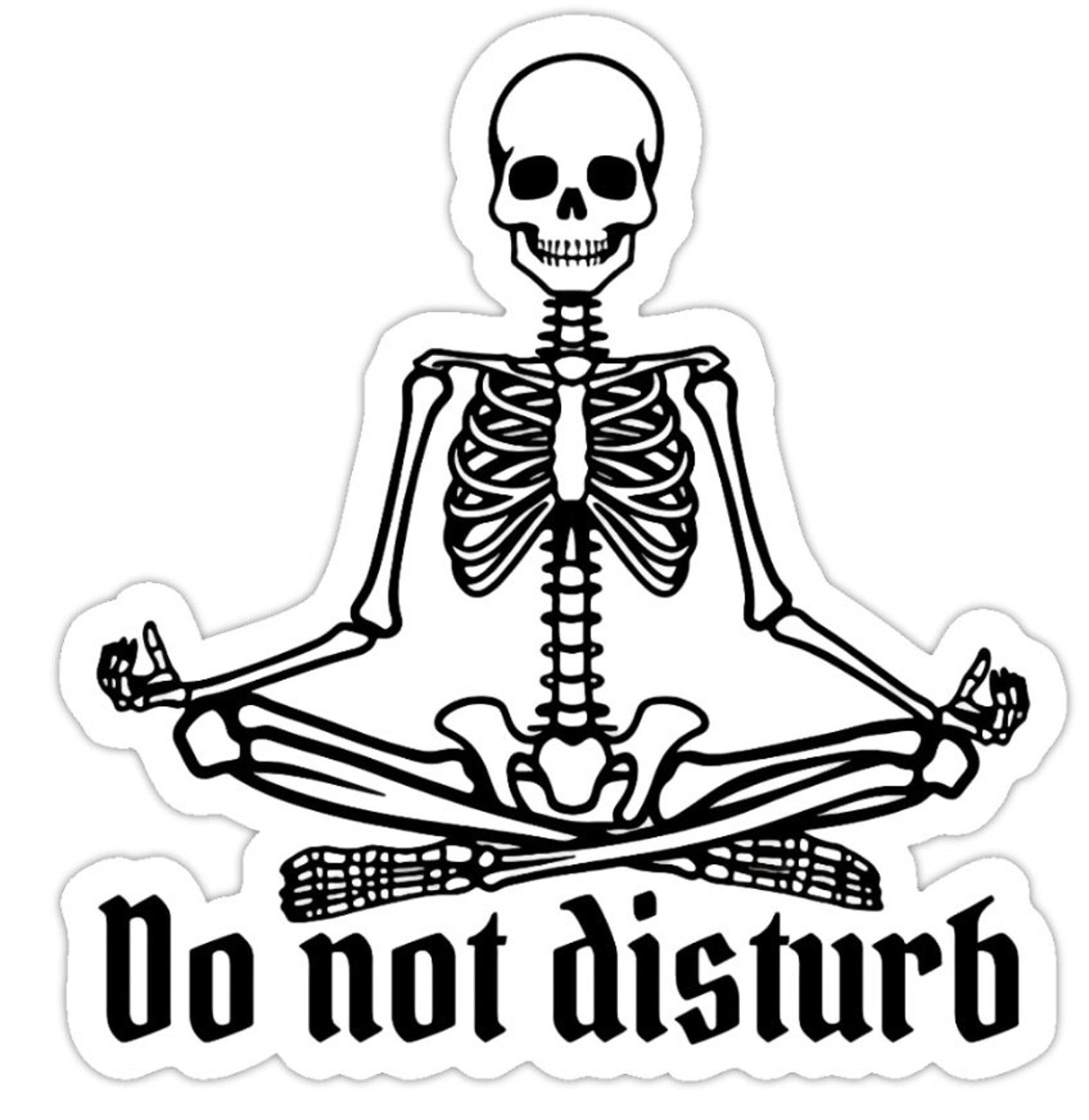 Do Not Disturb Skeleton White Vinyl Stickers, Waterproof, Weatherproof ...