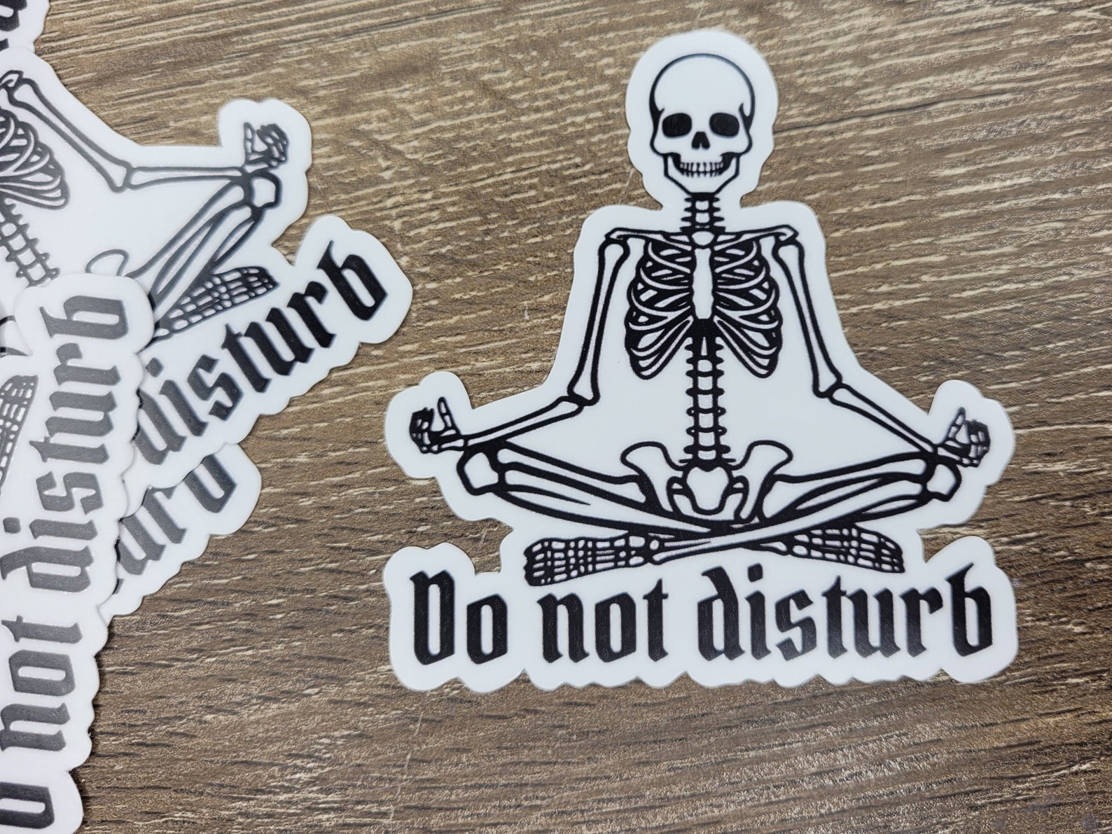 Do Not Disturb Skeleton White Vinyl Stickers, Waterproof, Weatherproof ...