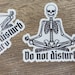 Do Not Disturb Skeleton White Vinyl Stickers, Waterproof, Weatherproof ...