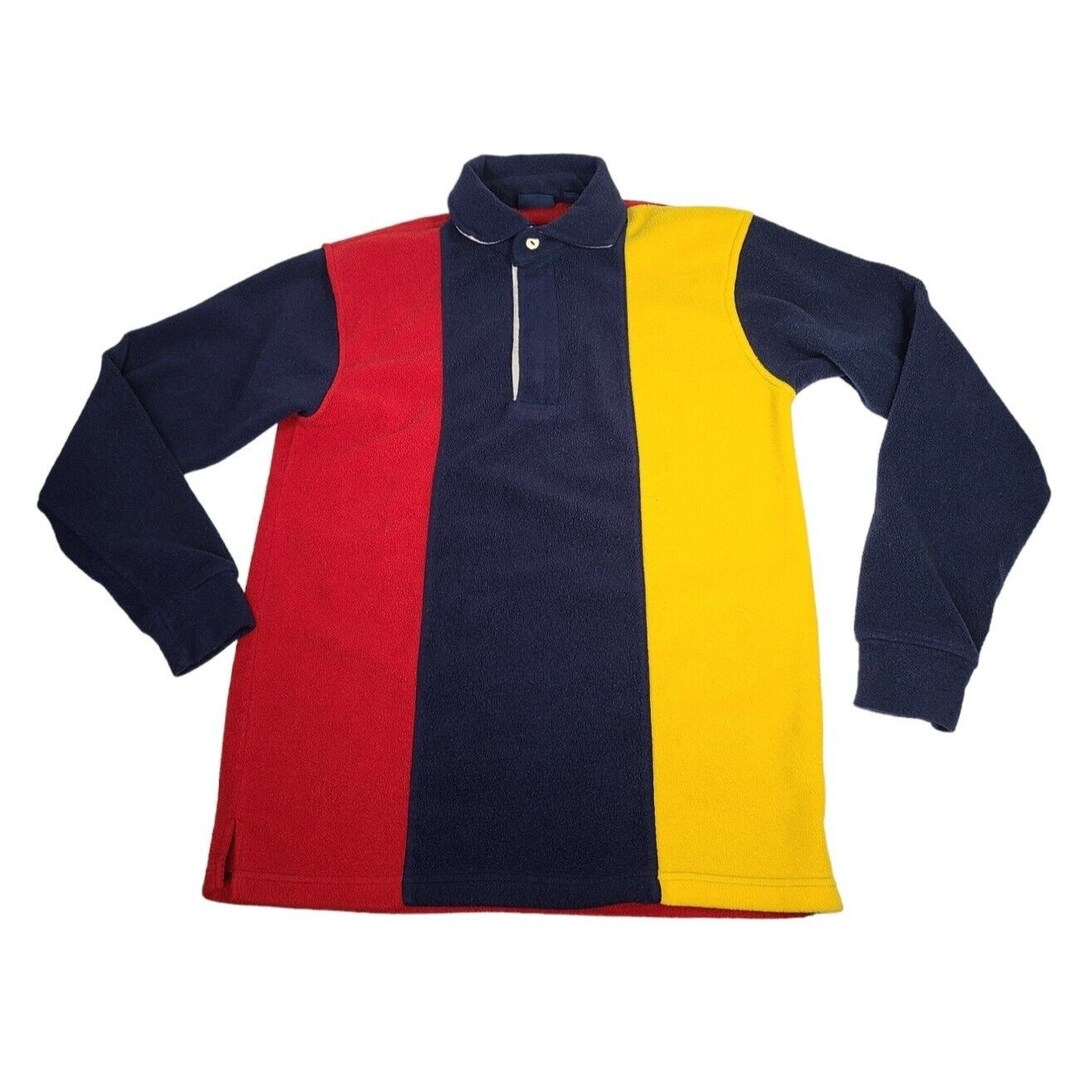 VTG 90s Christopher Rand Performance Colorblock Fleece Shirt Rugby ...