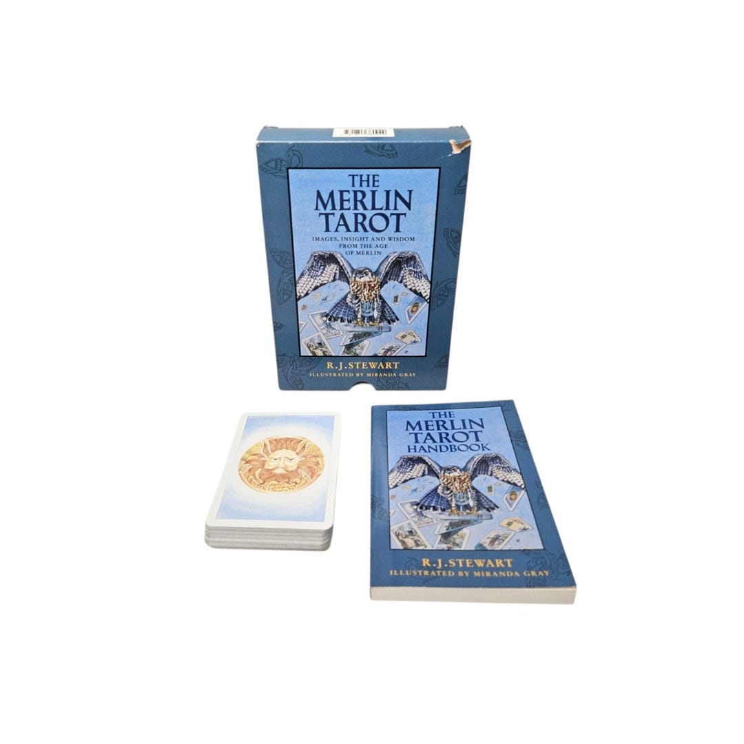 The Merlin Tarot Boxed Set by R. J. Stewart 1992 Cards & Book Box Set ...