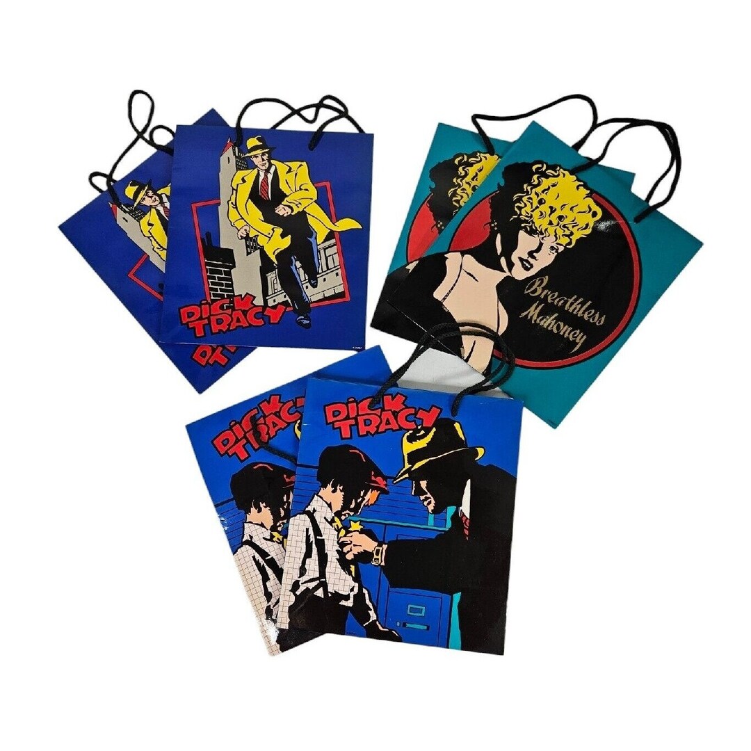 Vintage NOS Dick Tracy Movie Party Gift Bags Lot of 6 Applause Walt ...