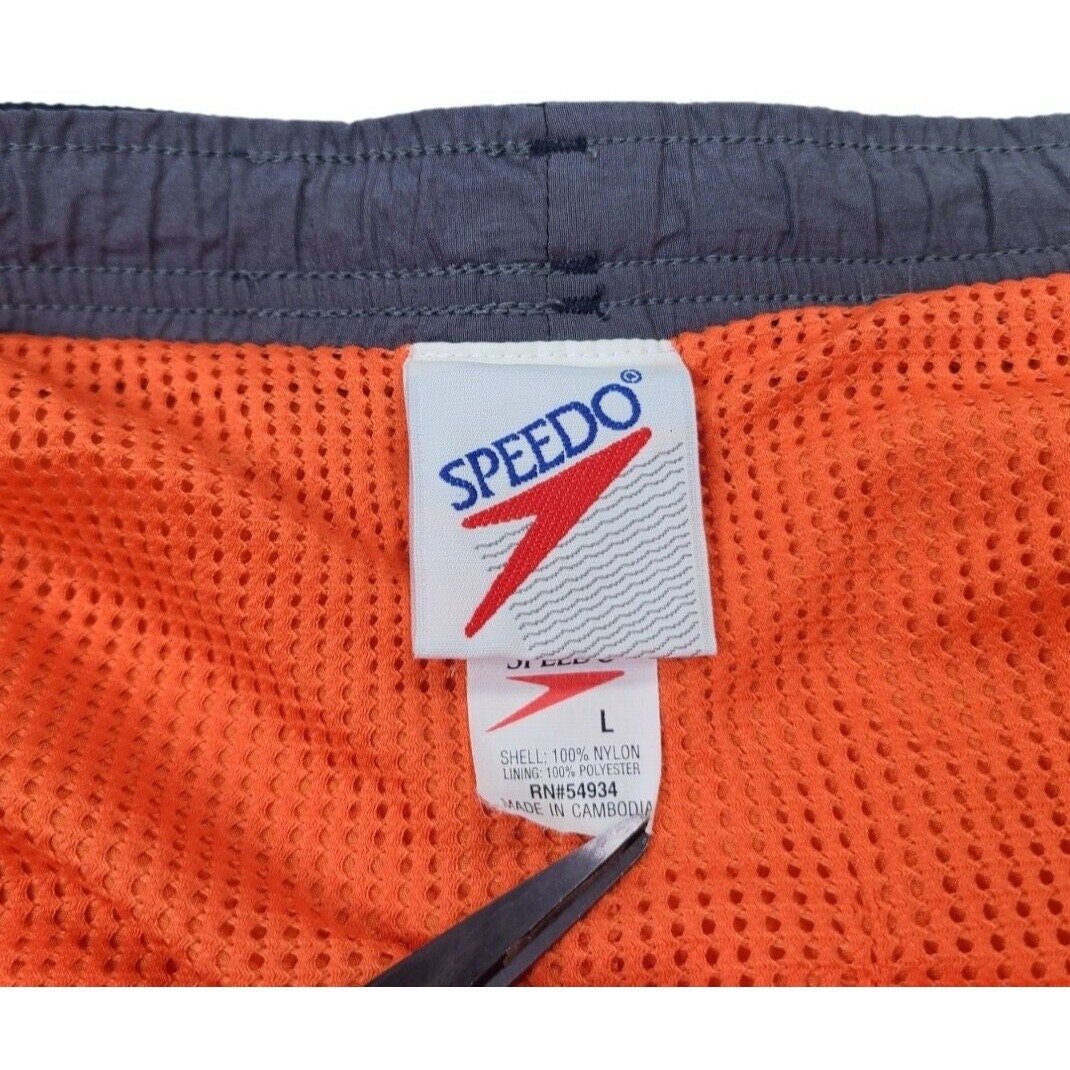 Vintage 90s Speedo Mesh Lined Swim Trunks Orange Nylon Men's Size Large ...