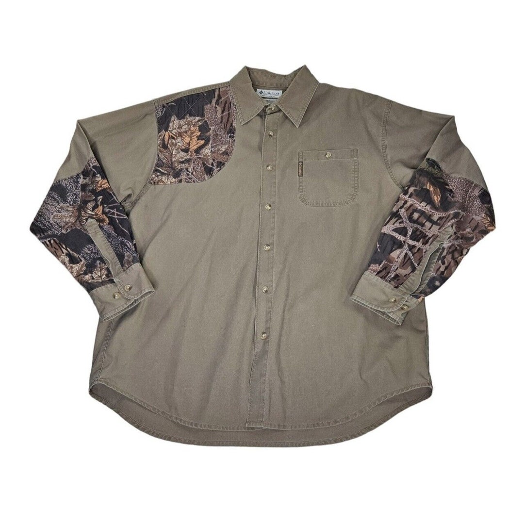 Vintage Columbia Shooting Hunting Shirt Camo Brown Long Sleeve Men's ...