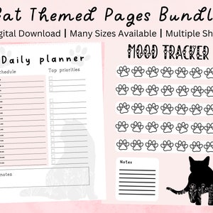 Cat Themed Pages Bundle, Printable Bundles, Instant Download, Bundled ...