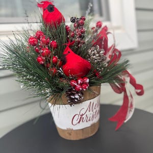 Cardinals Christmas Centerpiece, Cardinals Centerpiece, Merry Christmas ...