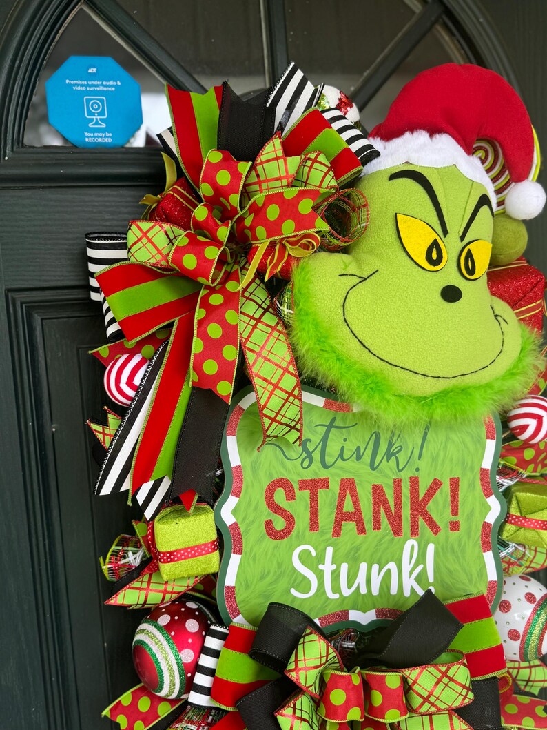 Green Monster Swag Wreath, Green Monster Wreath, Christmas Swag Wreath ...