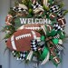Welcome Football Wreath, Game Day Door Decor, Sports Themed Fall Wreath ...
